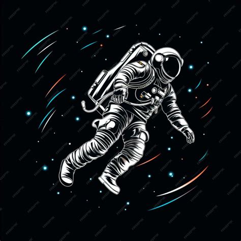 Premium Ai Image Animated Self Drawing Of Continuous Line Draw Astronaut In Spacesuit Flying