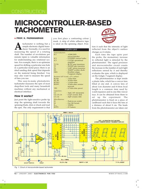 Measuring Rotational Speed Digitally A Microcontroller Based