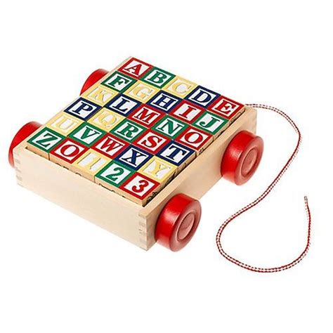 Melissa And Doug Classic Wooden Abc Block Cart