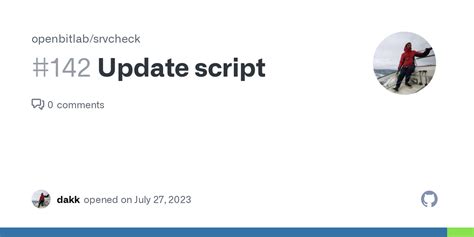 Update Script · Issue 142 · Openbitlabsrvcheck · Github