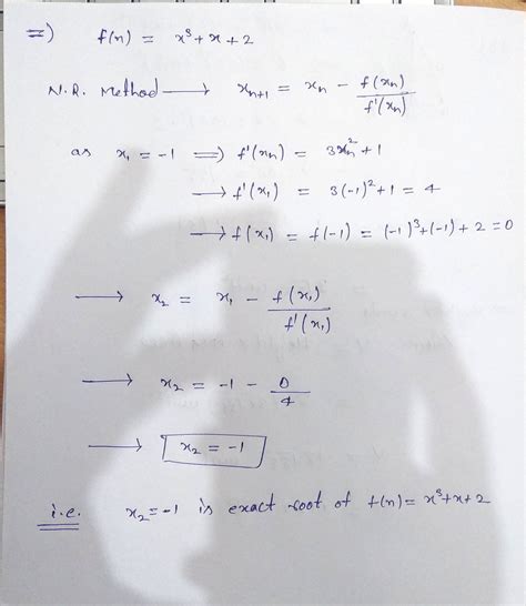 Solved Using Newtons Method With Initial Approximation X 1 To Find X2 Course Hero