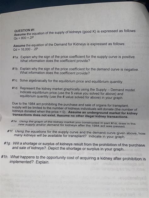 Solved QUESTION 1 Assume The Equation Of The Supply Of Chegg Com