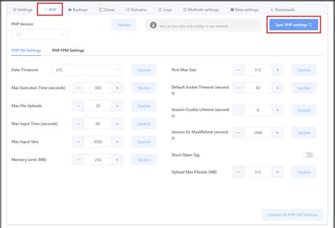 Configure PHP GridPane