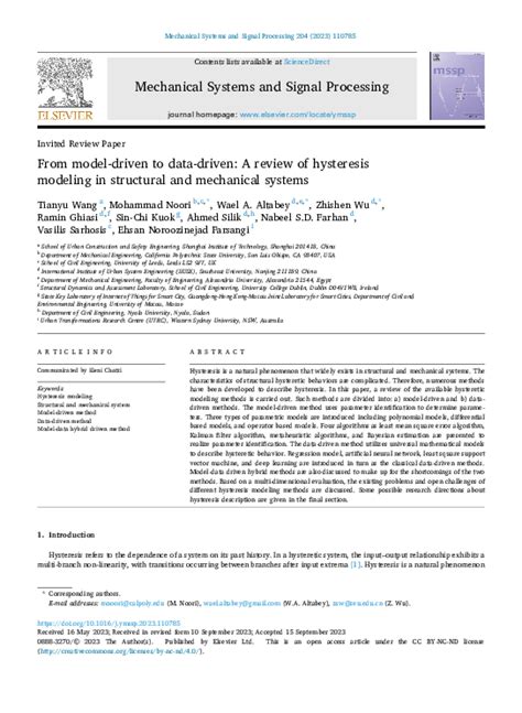 Pdf From Model Driven To Data Driven A Review Of Hysteresis Modeling
