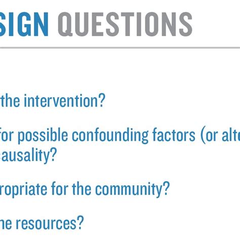 Representative Evaluation Design Questions Download Scientific Diagram