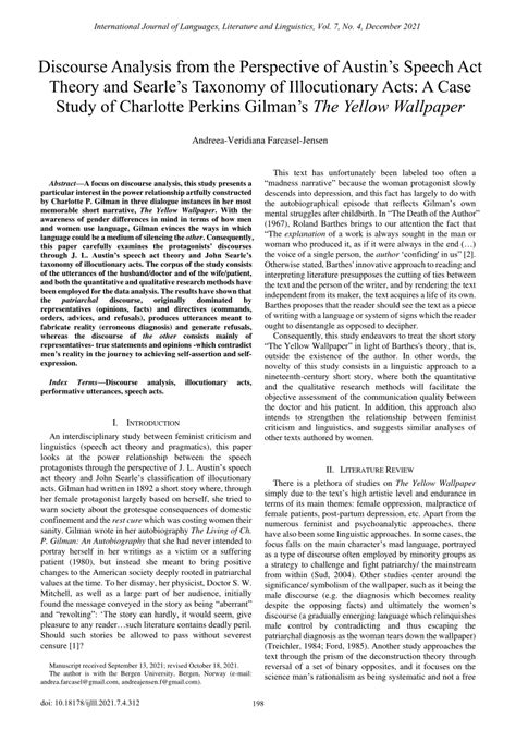 Pdf Discourse Analysis From The Perspective Of Austins Speech Act