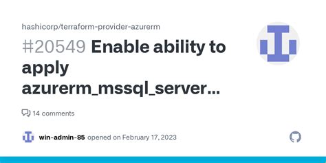 Enable Ability To Apply Azurermmssqlserver Tde Using A Cmk At Time Of Server Deployment