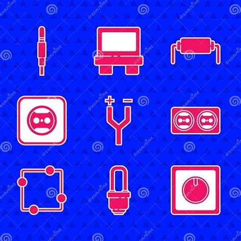 Set Electric Cable Led Light Bulb Switch Electrical Outlet Circuit Scheme Resistor