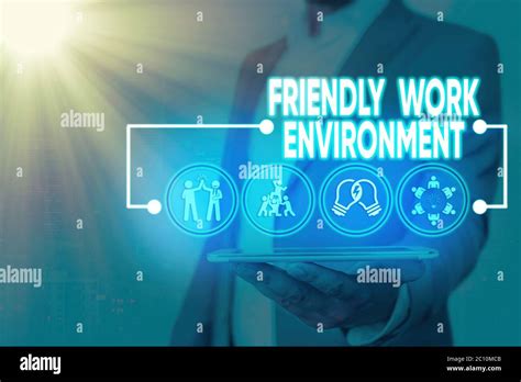 Handwriting Text Friendly Work Environment Conceptual Photo Future