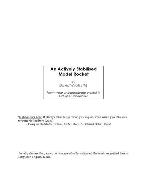 Thrust Vectoring For A Model Rocket Pdf Pdf Rocket Rocket Engine