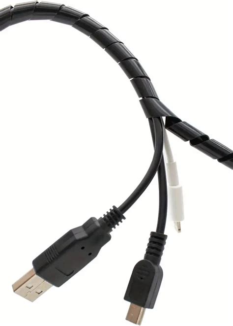 1pc 스파이럴 케이블 랩 길이 7874 인치 스파이럴 와이어 랩 코드 커버 번들 슬리브 호스 Pc Tv Temu