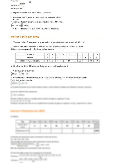 SOLUTION: Statistiques corrige d exercices de brevet - Studypool