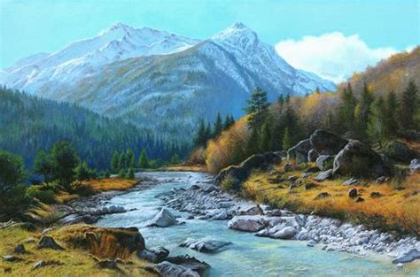 Акция Рисуем весенний горный пейзаж в технике Акрил