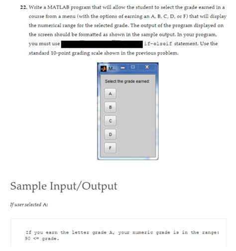 Solved 22 Write A Matlab Program That Will Allow The
