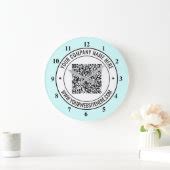 QR Code And Custom Text Your Promotional Clock Zazzle