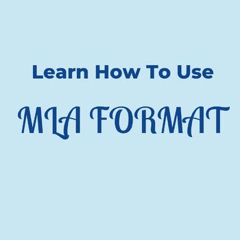 MLA Format Instructions By Cool English Teachers TPT