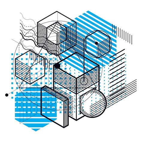 Premium Vector Abstract 3d Shapes Composition Vector Isometric Background Composition Of