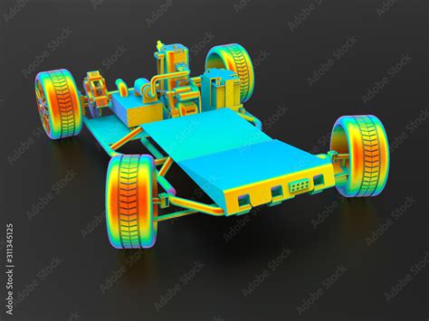 3d Rendering Car Platform Finite Element Analysis Stock Illustration Adobe Stock