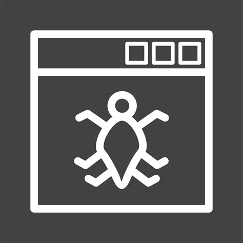 Bug In Application Line Inverted Icon Vector Art At Vecteezy