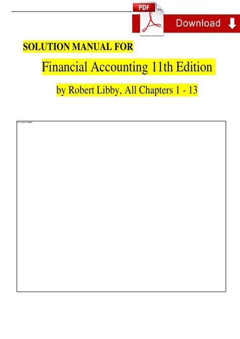 Solution Manual For Financial Accounting 11th Edition Robert Libby