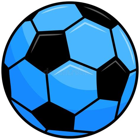 Blue Soccer Ball Football Doodle Drawing Illustration Vector Art Stock
