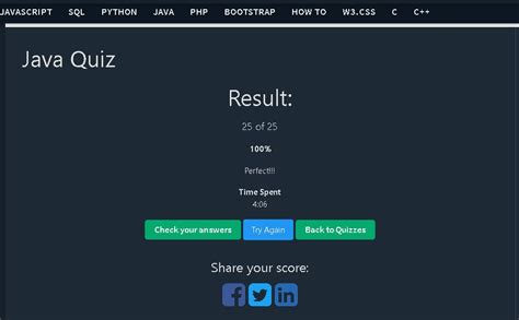 Here Is My Java Quiz Result 🤘 Ayushman Jha