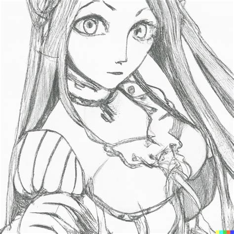 Anime Waifu Sketch By Leonardo Da Vinci 1510 R Dalle2