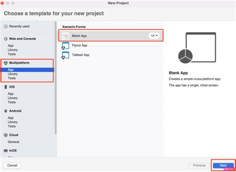 Creating An Xamarin Project In Visual Studio Using Mac