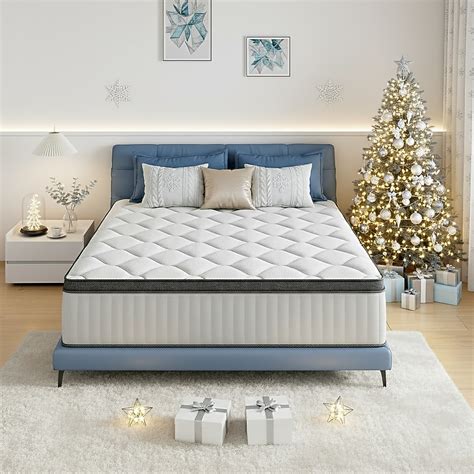 Ifluous 10 In Medium King Hybrid Memory Foam Coil Blend Mattress In A Box In The Mattresses