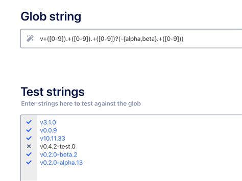Semantic Version Glob Pattern · Github