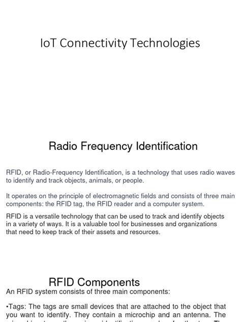 Lecture 3 Iot Connectivity Technologies Rfid Nfc Pdf Radio Frequency Identification Radio