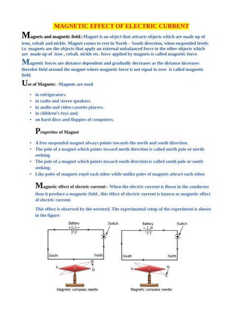 Magnetic Effect Of Electric Current Pdf Magnetic Field Electric Motor