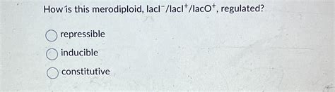 Solved How Is This Merodiploid Lacl Lacllaco