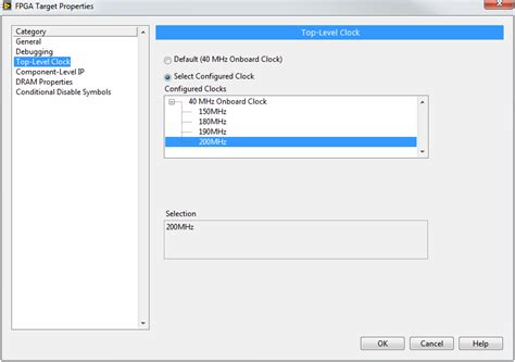 enumerate the top level clock in the fpga clock control ni community
