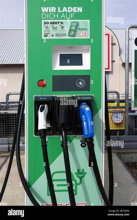 Electric Vehicle Charging Station With 3 Different Power Socket Types