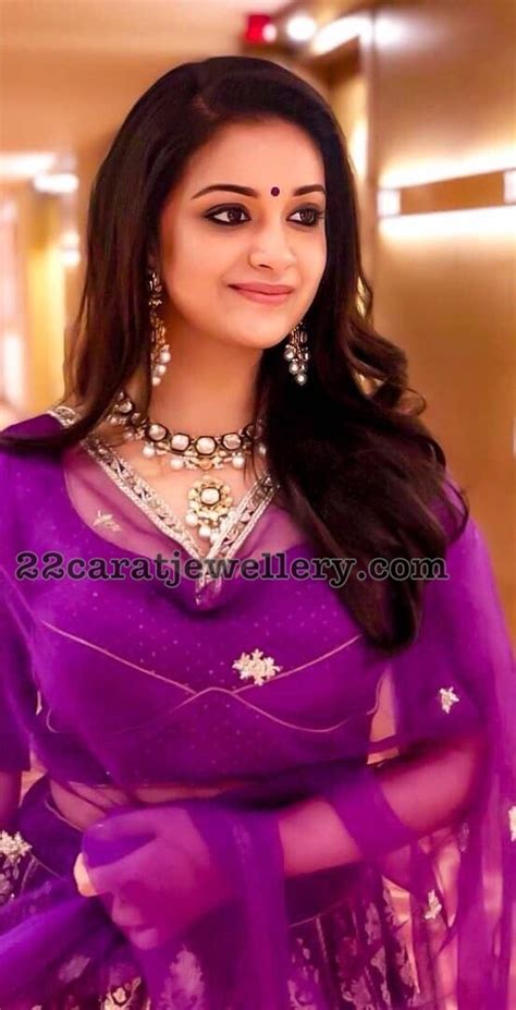 Keerthi Suresh In Meena Work Choker Jewellery Designs