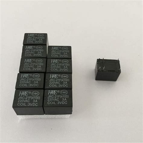 Buy Relay 10pcs Miniature Pcb Relay 6 Pins Mini Relay Dc 3v 5v 6v 9v 12v 24v Jrc 21f 4100 Size