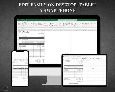 Invoice Template Excel Google Sheet Spreadsheet Template Auto Calculate Printable Invoice
