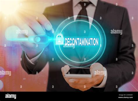 Writing Note Showing Decontamination Business Concept For Neutralizing Every Presence Of