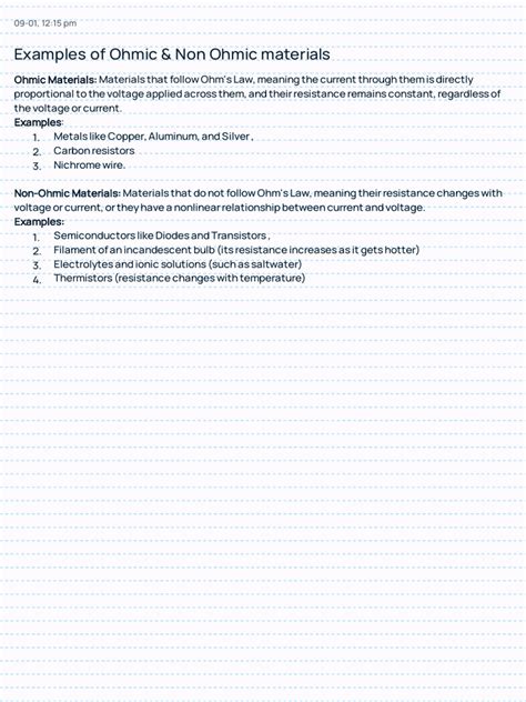 Ohmic And Non Ohmic Materials Pdf