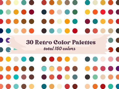 Retro Procreate Color Palette Bundle 30 Unique Etsy