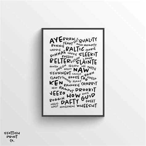 Scottish Words Print Funny Scottish T 30 Prints