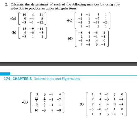 Solved 2 Calculate The Determinant Of Each Of The Following