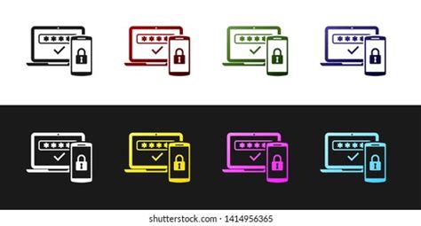 Set Multi Factor Two Steps Authentication Stock Vector Royalty Free