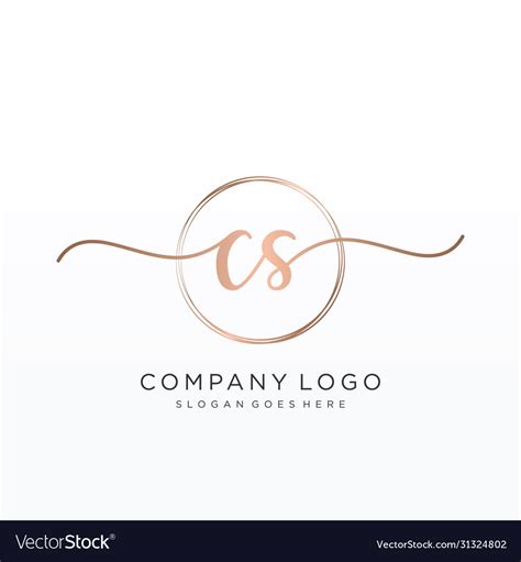 Cs Initial Handwriting Logo Design Royalty Free Vector Image