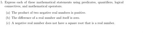 Solved Express Each Of These Mathematical Statements Using