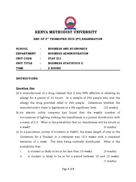 business statistics ii stat 211 3rd trimester 2015 pdf