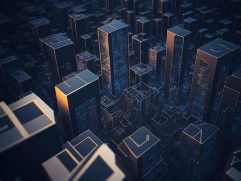 Premium Photo Fractal Futuristic Cubic City Ai Generated
