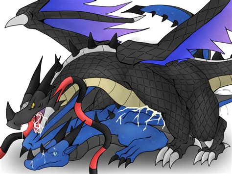 Rule 34 4 3 Abyss Dragon Kiryu Abyss Kiryu Black Body Blue Body Bodily Fluids Cum Dragon Duo
