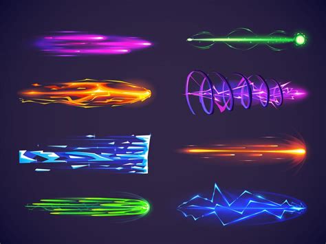 Free Vector Beam Laser Effect For Weapon Or Gun In Game Vector